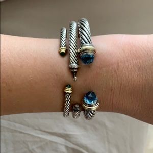 David Yurman | Jewelry | David Yurman Cable Bracelet With Blue Stone ...